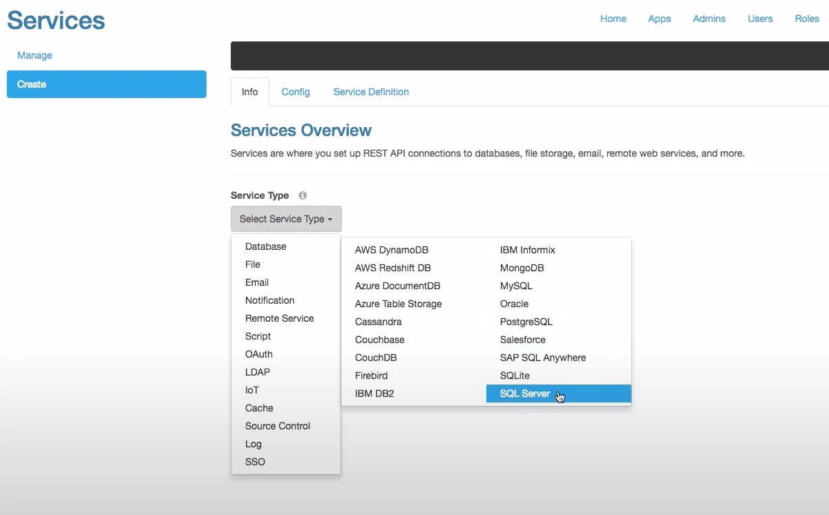 DreamFactory Instant API Builder